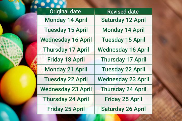 bin collections date